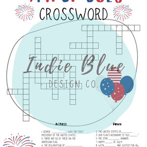 4th of July Activity Bundle, Word Search, Crossword Puzzle, Tic Tac Toe ...