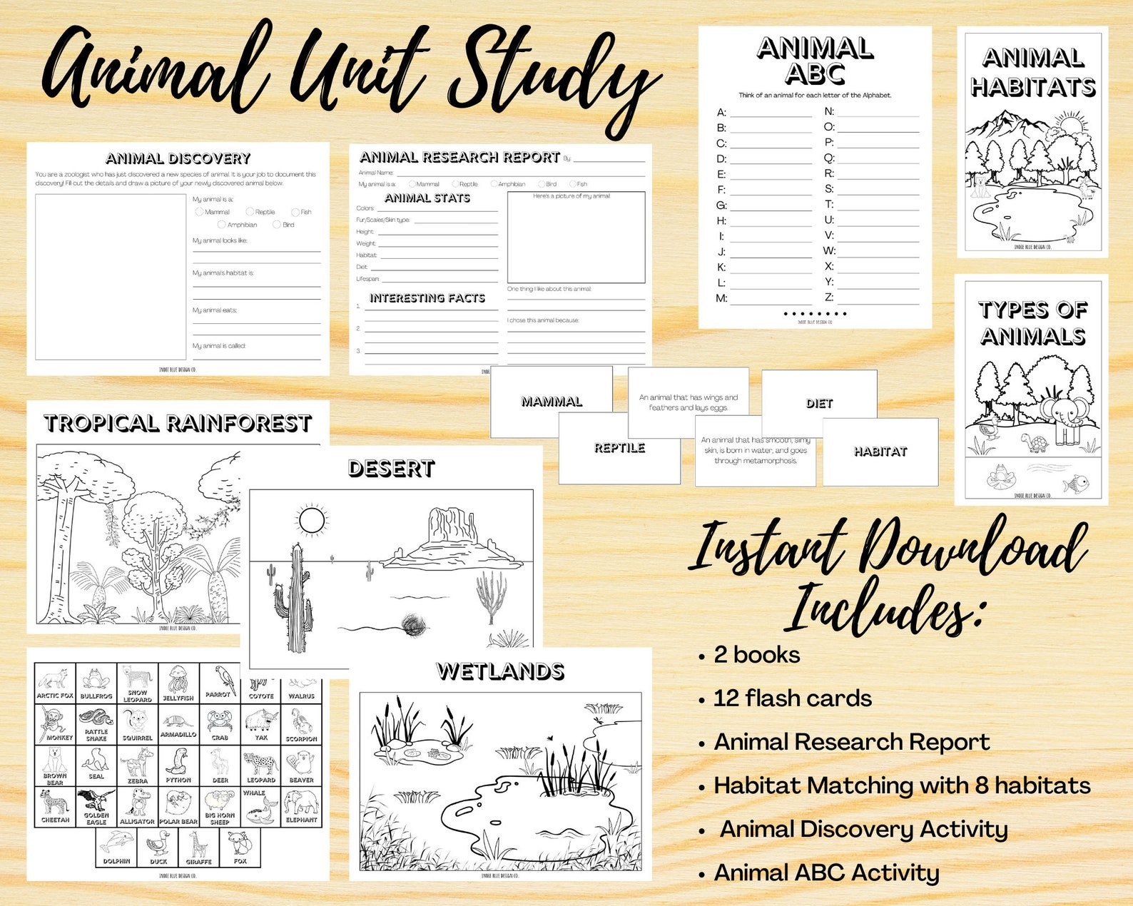 INSTANT DOWNLOAD Animal Unit Study, Animal Learning, Homeschool ...