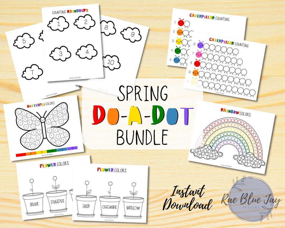 Spring Do-a-dot Bundle INSTANT DOWNLOAD, Dot Marker Learning Activity ...