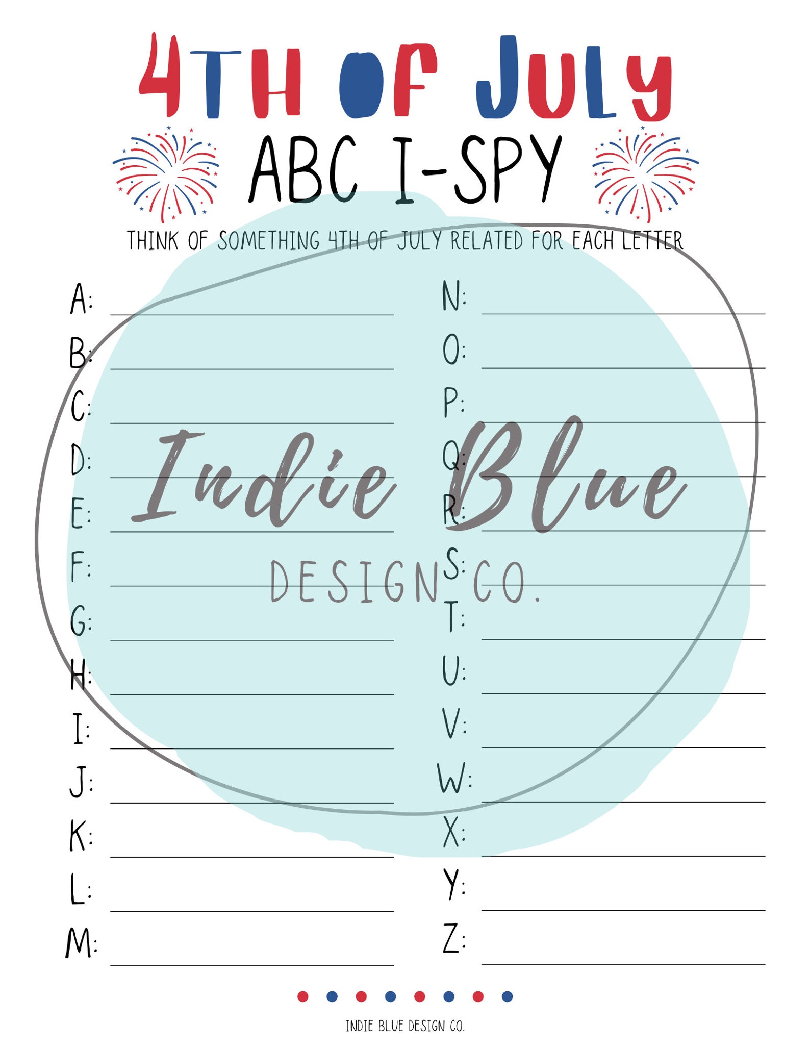 4th of July Activity Bundle I-spy Word Search ABC I-spy - Etsy