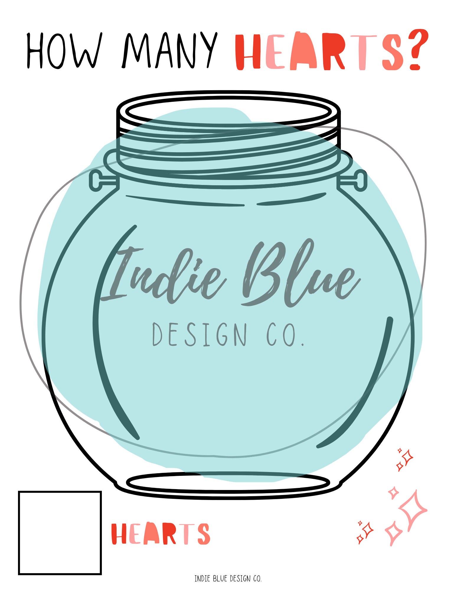 How Many Hearts? Jar of Hearts Activity, Valentines Activity, Counting ...