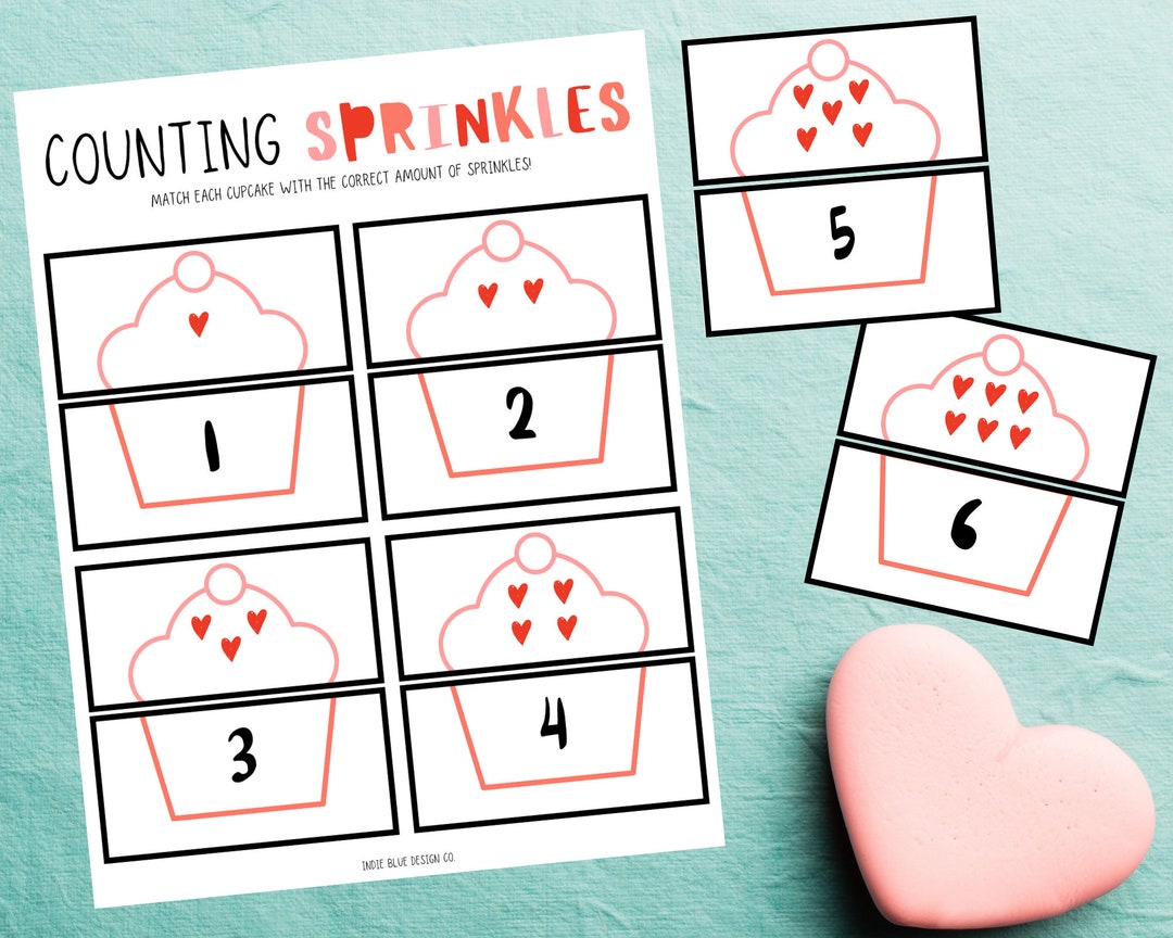 Counting Sprinkles Matching Activity, Valentines Activity, Counting ...