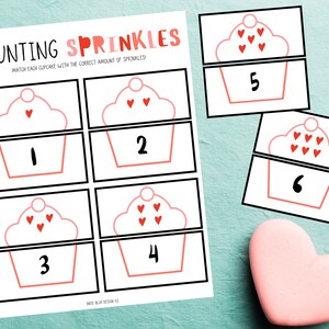Counting Sprinkles Matching Activity, Valentines Activity, Counting ...