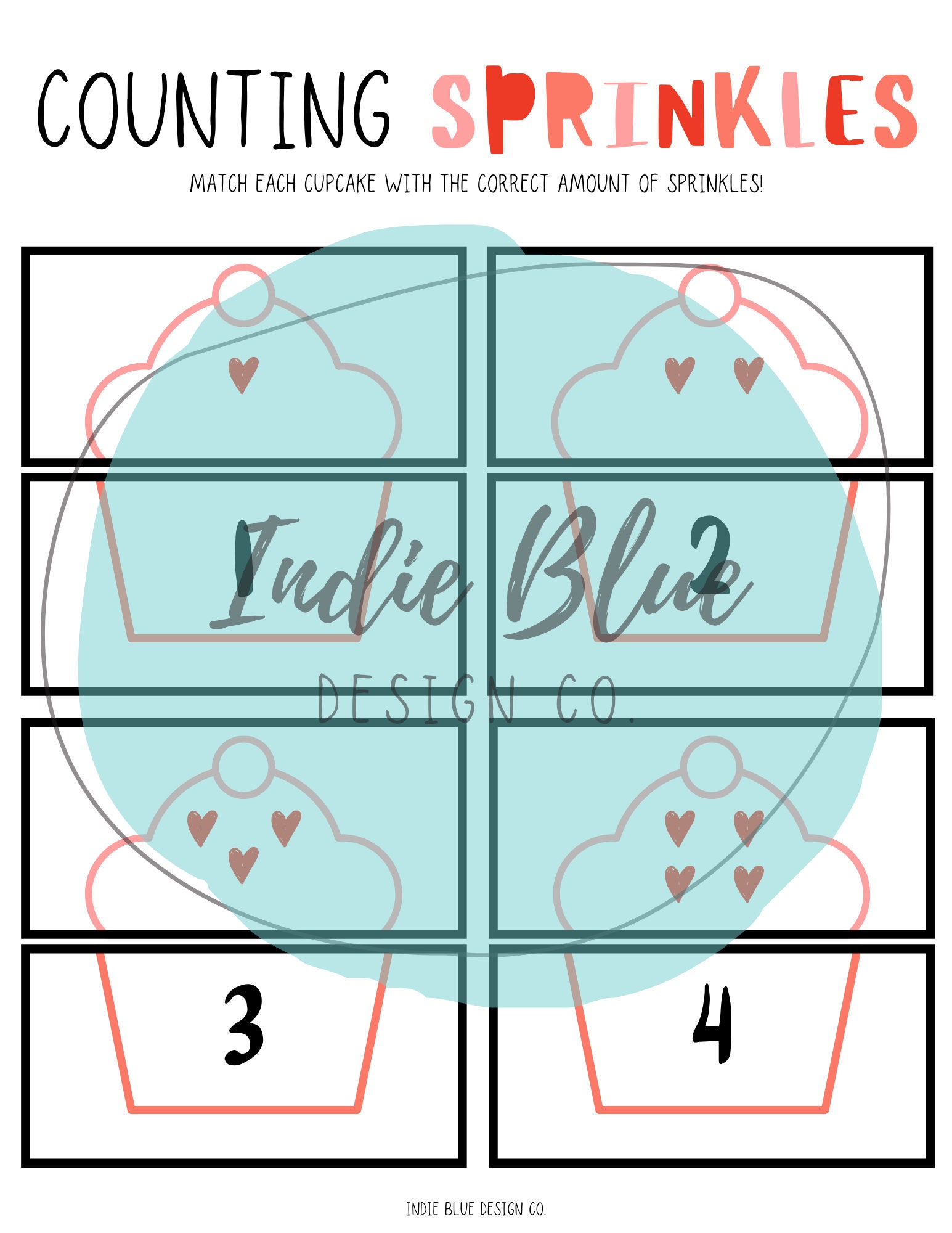 Counting Sprinkles Matching Activity, Valentines Activity, Counting ...