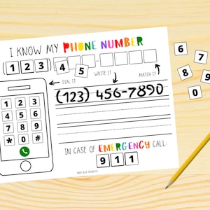 I Know My Phone Number Worksheet Phone Number Practice | Etsy