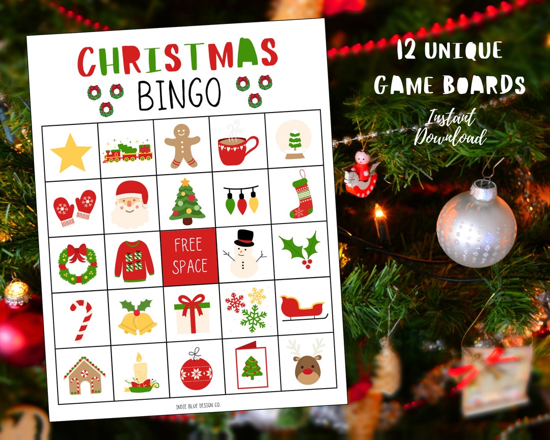 Christmas Bingo Printable Game With 12 Different Boards - Etsy