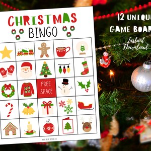 Christmas Bingo Printable Game With 12 Different Boards - Etsy