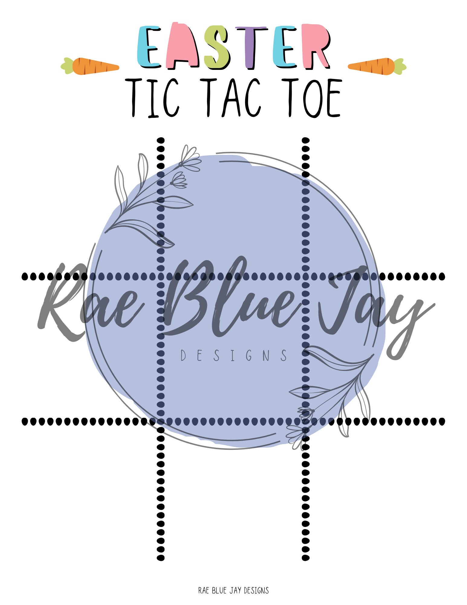 Easter Tic-tac-toe Game INSTANT DOWNLOAD, Kids Games, Homeschool ...