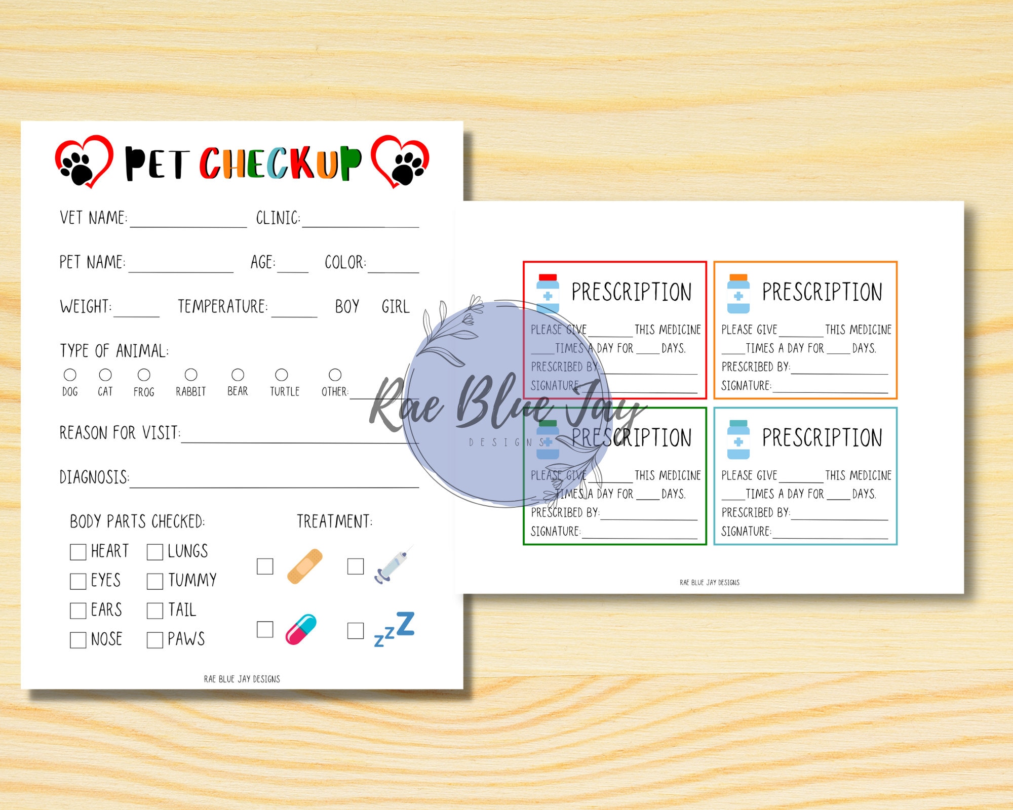 Vet Clinic Pretend Play INSTANT DOWNLOAD, Kids Vet Printable, Animal ...