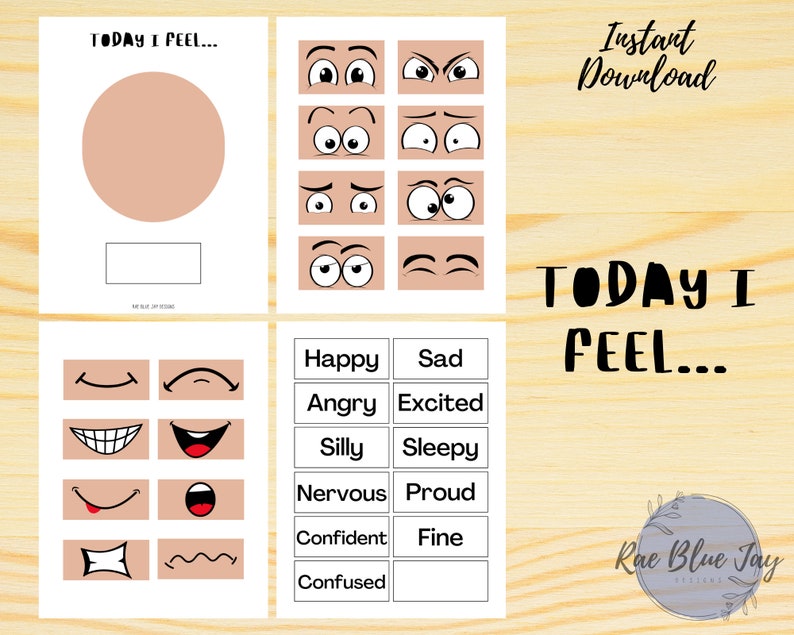 Today I Feel... INSTANT DOWNLOAD, Feelings Activity, Kids Emotions ...