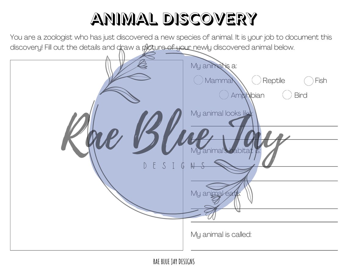 INSTANT DOWNLOAD Animal Unit Study Animal Learning - Etsy