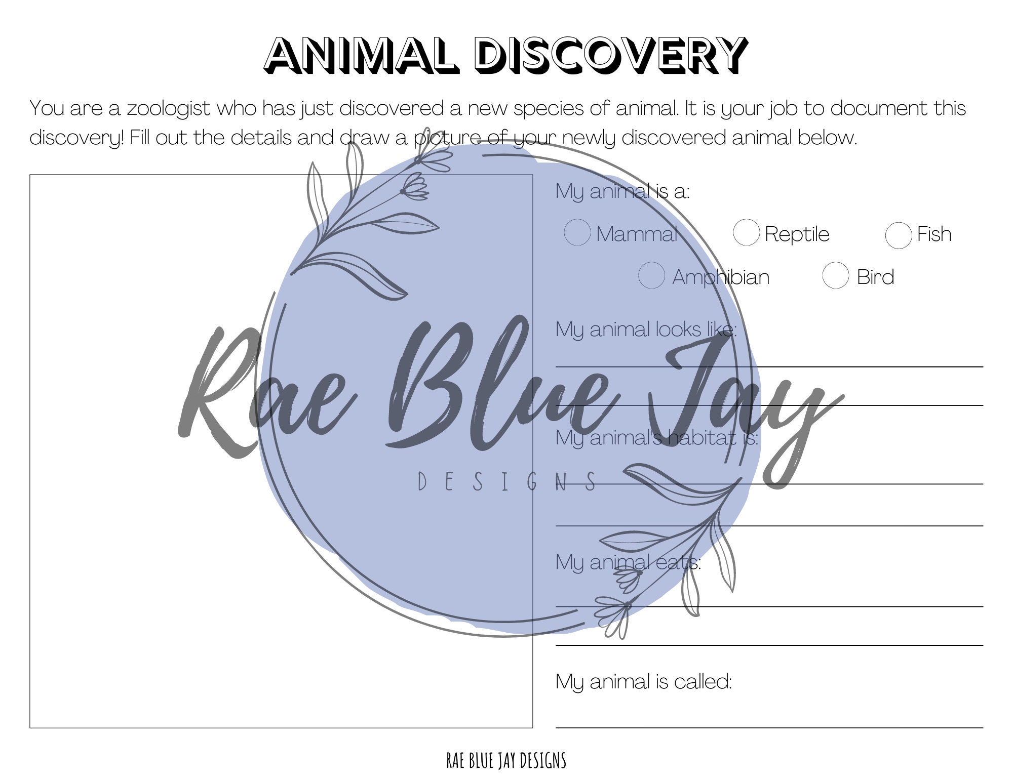 INSTANT DOWNLOAD Animal Unit Study, Animal Learning, Homeschool ...