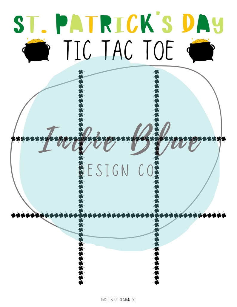 St. Patrick's Day Tic-tac-toe Game, St. Patrick's Day Activity, Kids ...