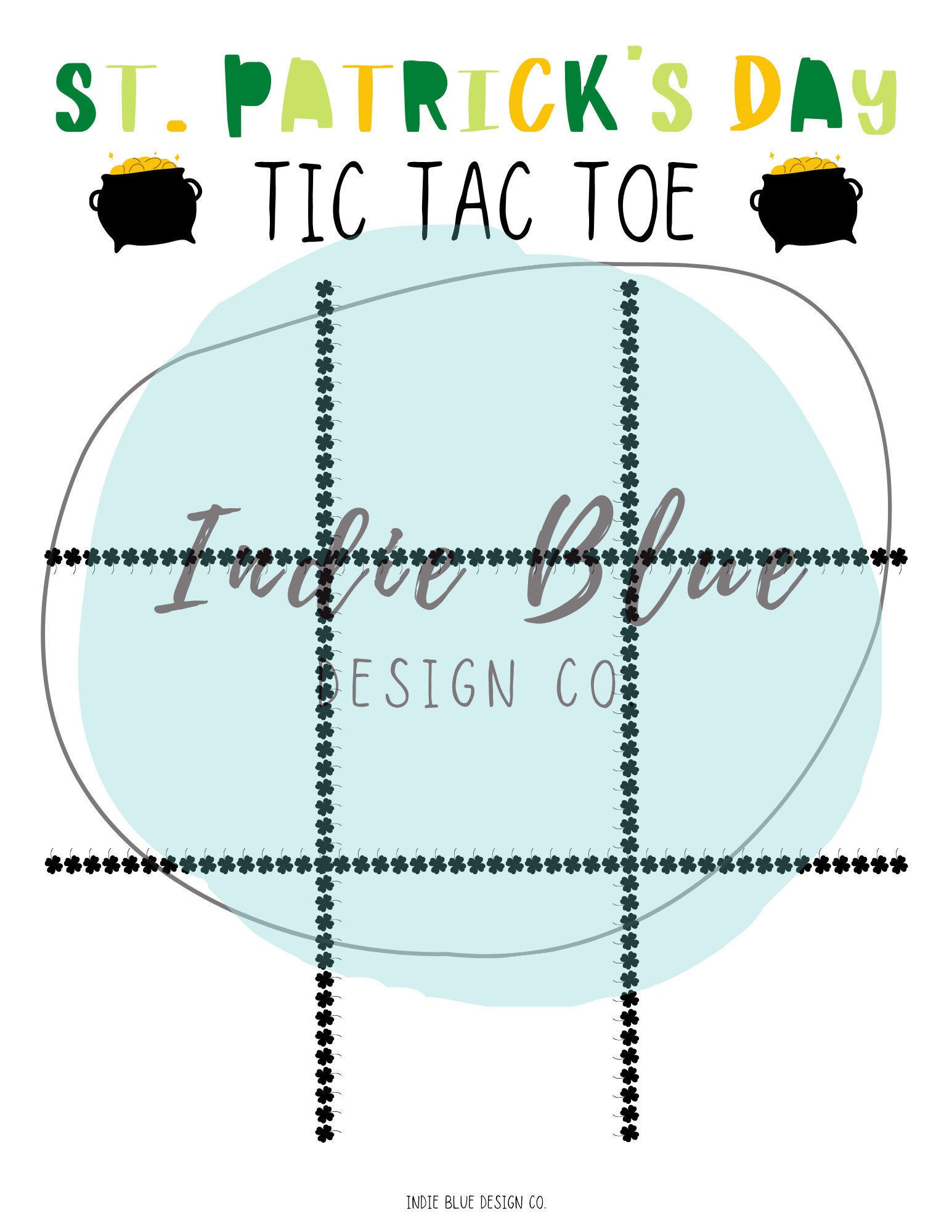 St. Patrick's Day Tic-tac-toe Game, St. Patrick's Day Activity, Kids ...