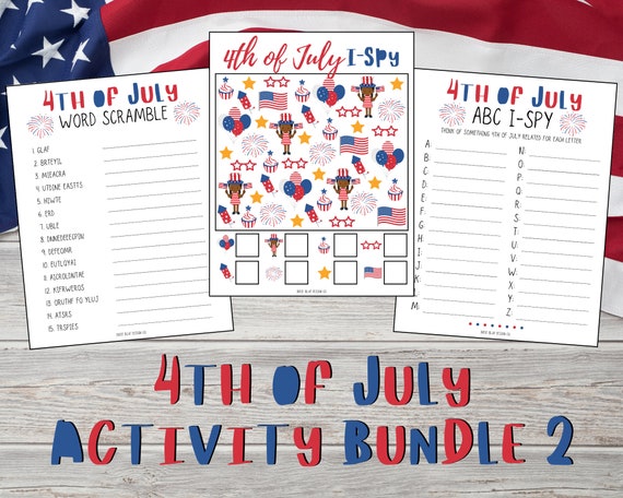4th of July Activity Bundle I-Spy Word Search ABC I-Spy | Etsy