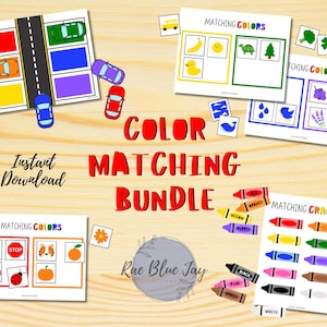 Color Matching Worksheet Bundle, Learning Colors, Preschool Learning ...
