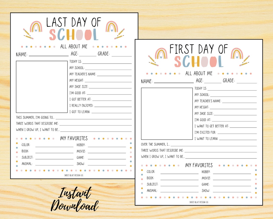 Back to School Printable Back to School Questionnaire School - Etsy
