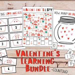 Valentines Learning Bundle, Valentines Activity, Valentines Counting ...