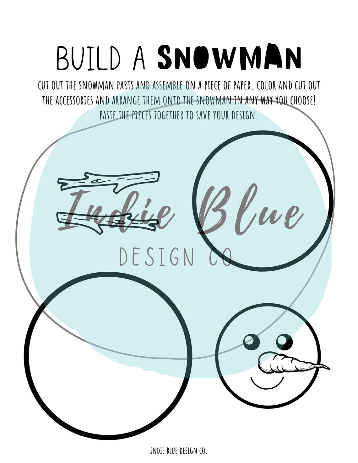 Build a Snowman Instant Download Snowman Building Christmas - Etsy