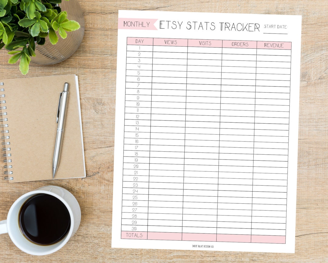 Etsy Stats Tracker Instant Download Printable Tracker - Etsy