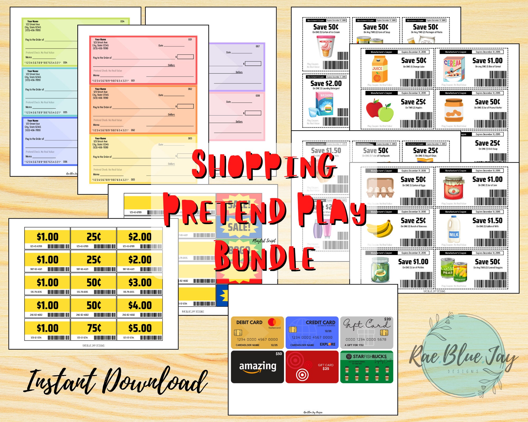 Shopping Pretend Play Bundle, Instant Download, Shopping Printable ...