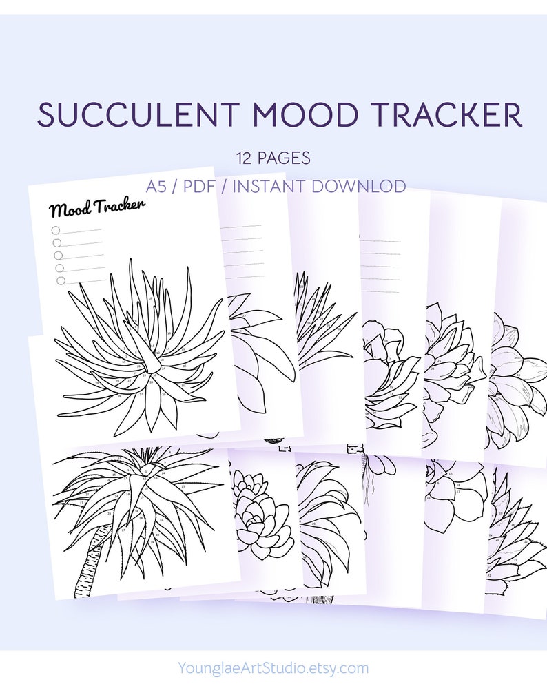 Bullet Journal Mood Tracker Printable. Bullet Journal Ideas. - Etsy