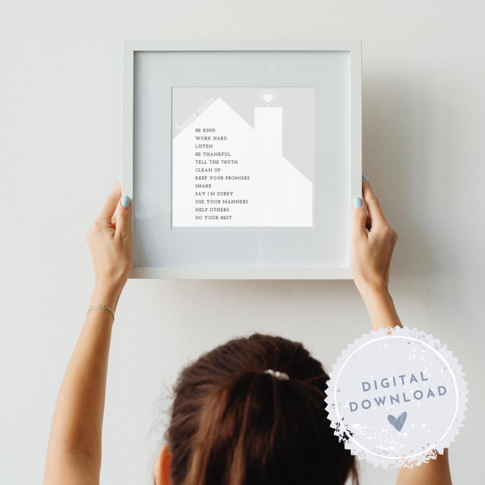 House Rules Sign, Printable Wall Art, Digital Download, Printable Home ...