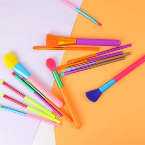 Makeup Brush Set Colorful 15 Piece, Makeup Brushes - Etsy