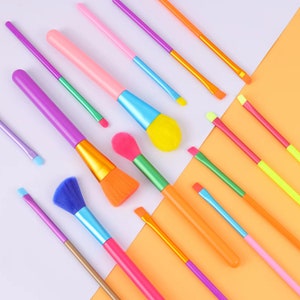Makeup Brush Set Colorful 15 Piece, Makeup Brushes - Etsy
