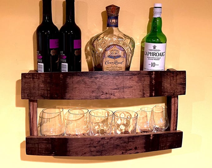 Whiskey Barrel Wall Display Shelf - Etsy