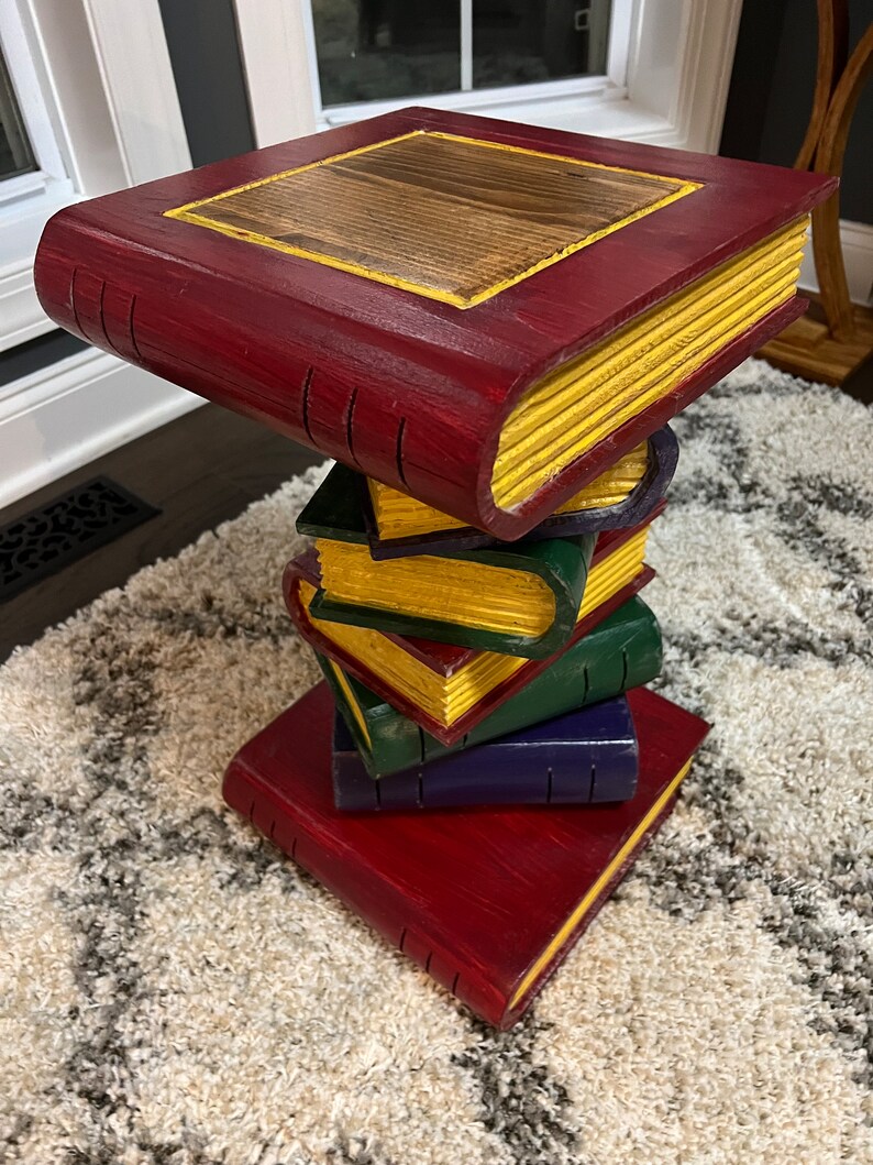 Stacked Book Side Table - Etsy