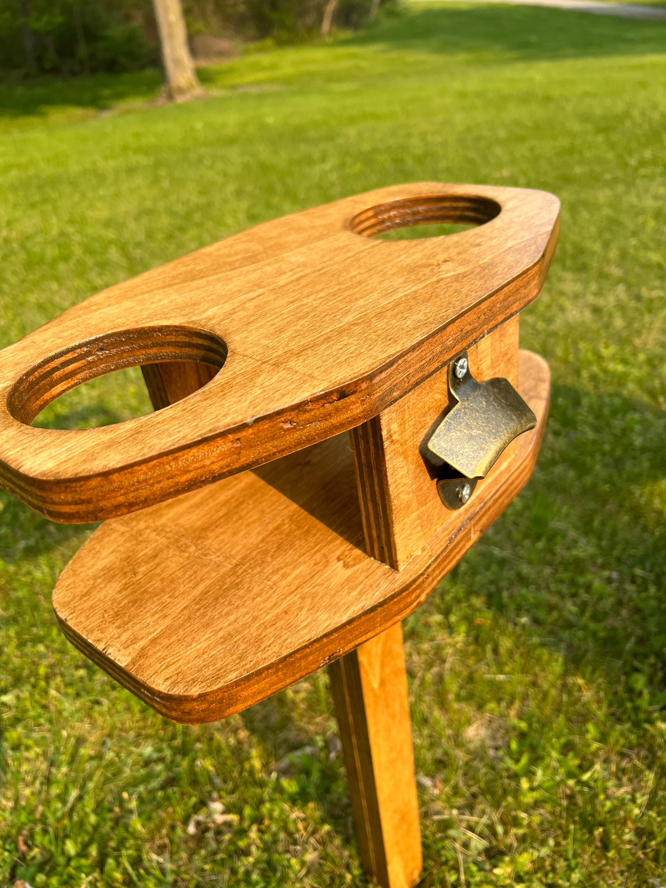 Collapsible Outdoor Wooden Drink Holder Table - Etsy