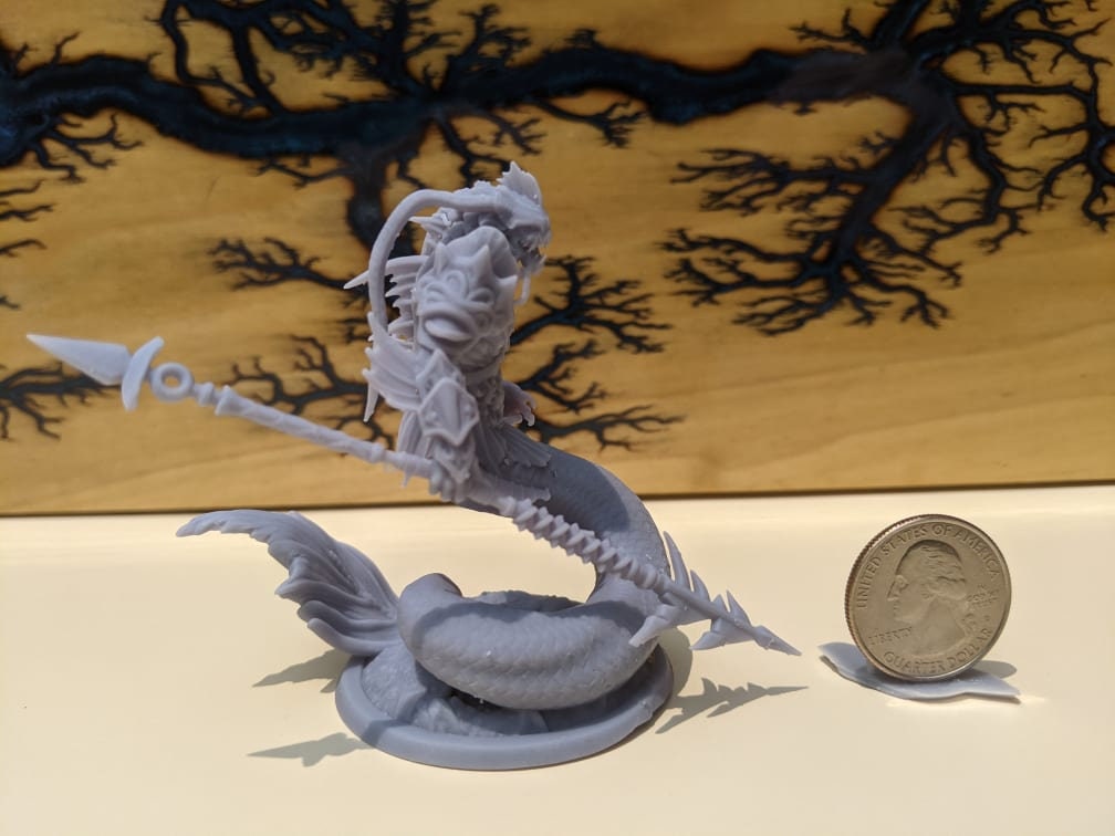 Merrow With Wicked Barbed Spear Miniature for Dungeons and Dragons, Dnd ...