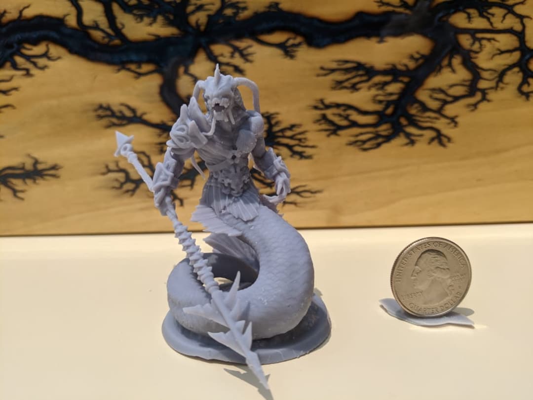 Merrow With Wicked Barbed Spear Miniature for Dungeons and Dragons, Dnd ...