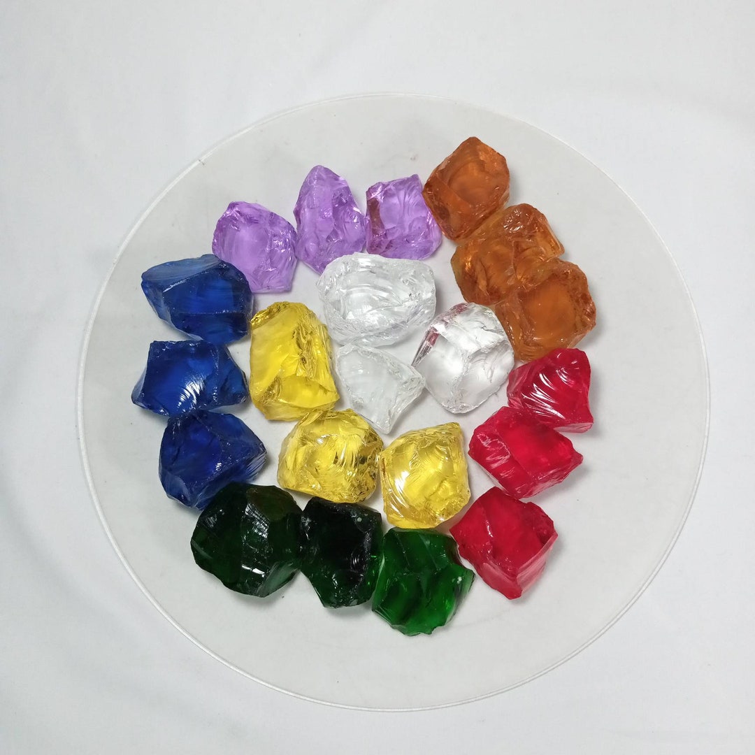 1 Kgs | 21 Pcs Chakra Set Mix Colors Andara Crystals Rough Monatomic ...