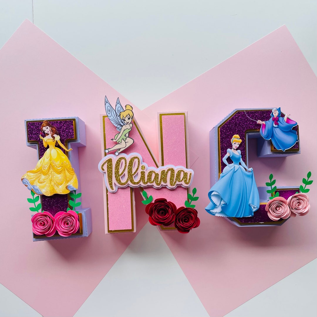 Princess Party Decor, Princess 3D Letter, Princess Party Theme ...