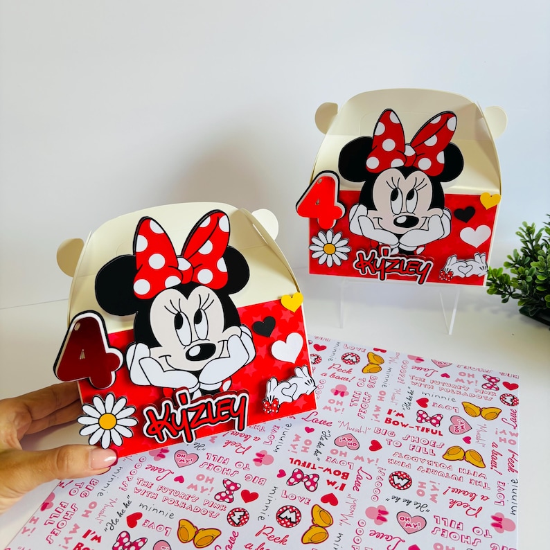 Minnie Mouse Birthday Party Favor Boxes: Custom Treat Boxes - Etsy