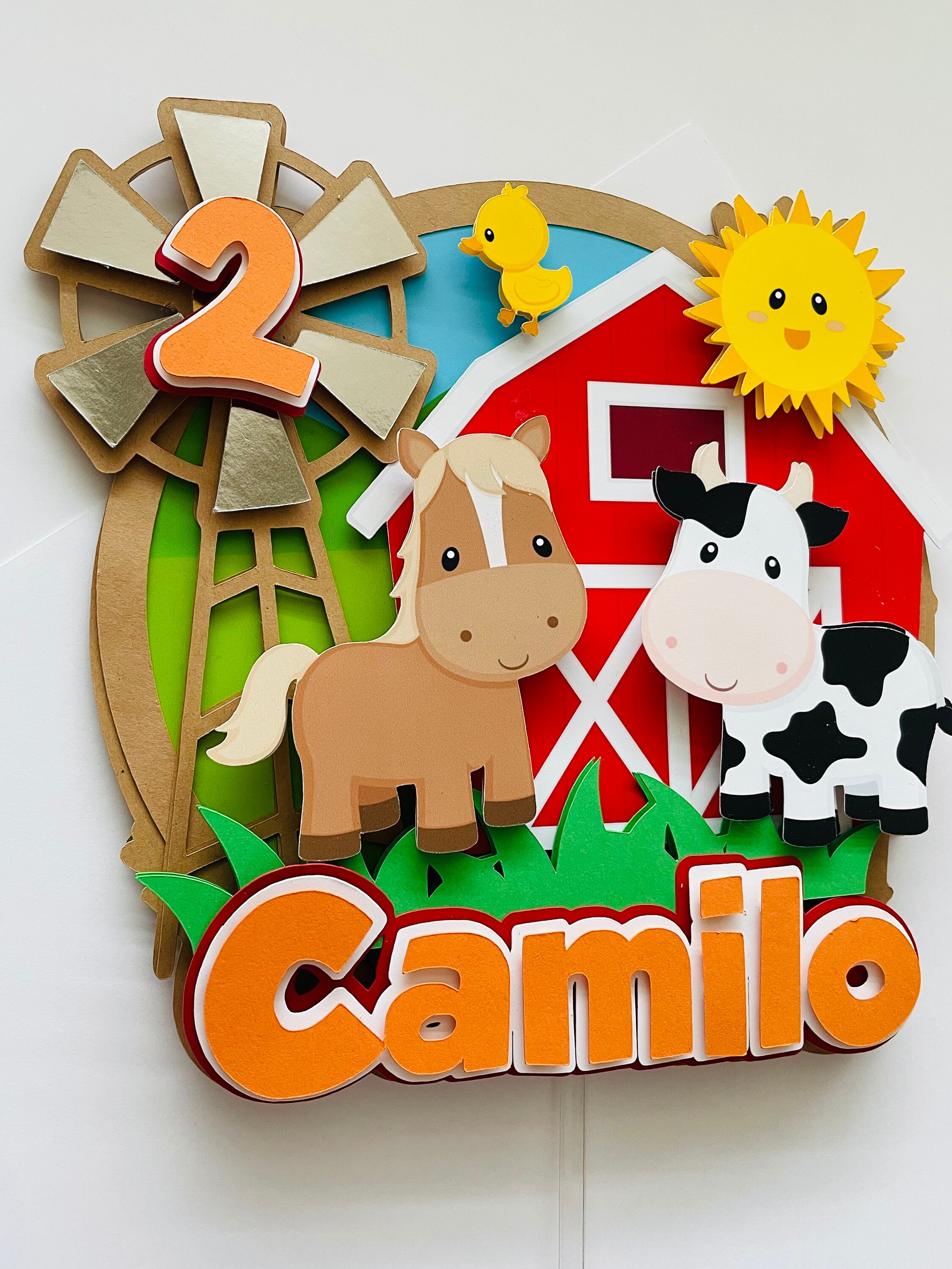 Granja cake topper la granja cake topper the farm cake - Etsy México