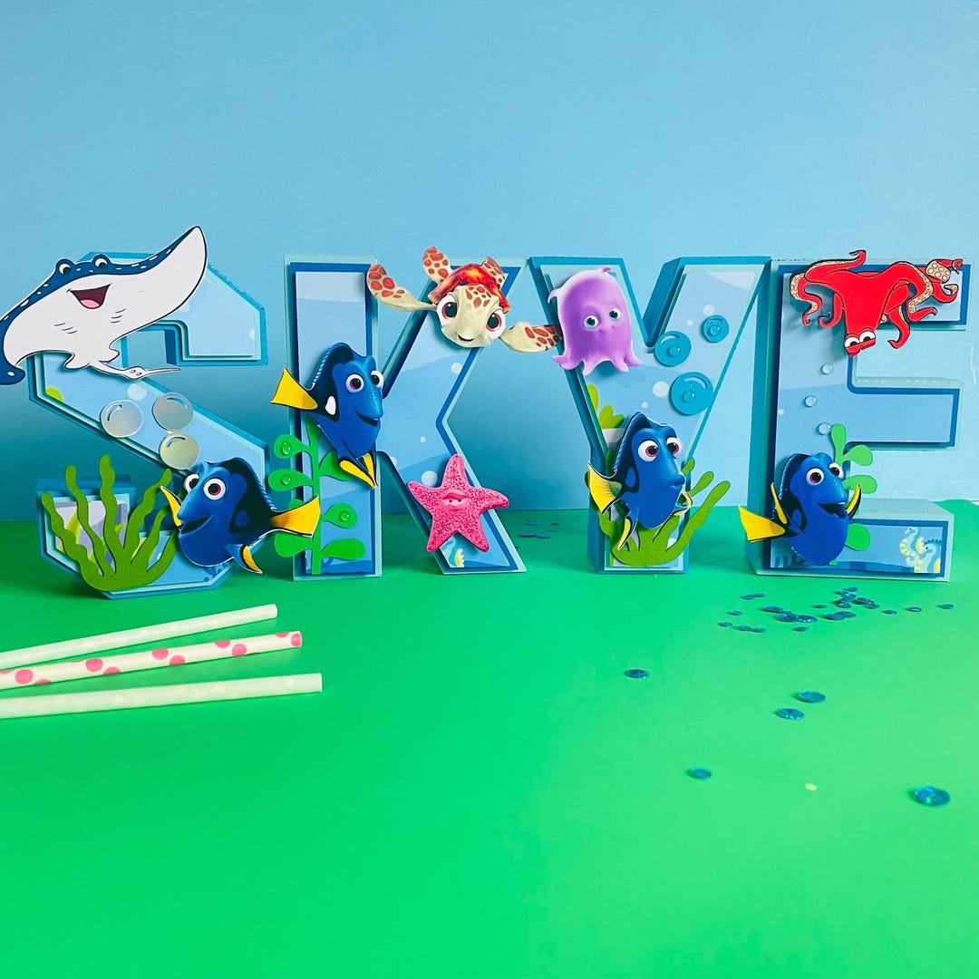 Finding Dory 3D Letters, Finding Dory Party Decor, Finding Dory ...