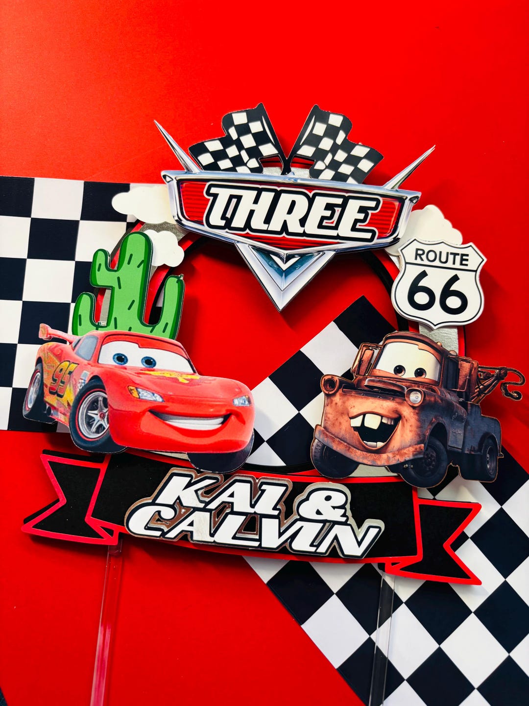 Personalized Lightning Mcqueen Cake Topper: Cars Party Decor - Etsy