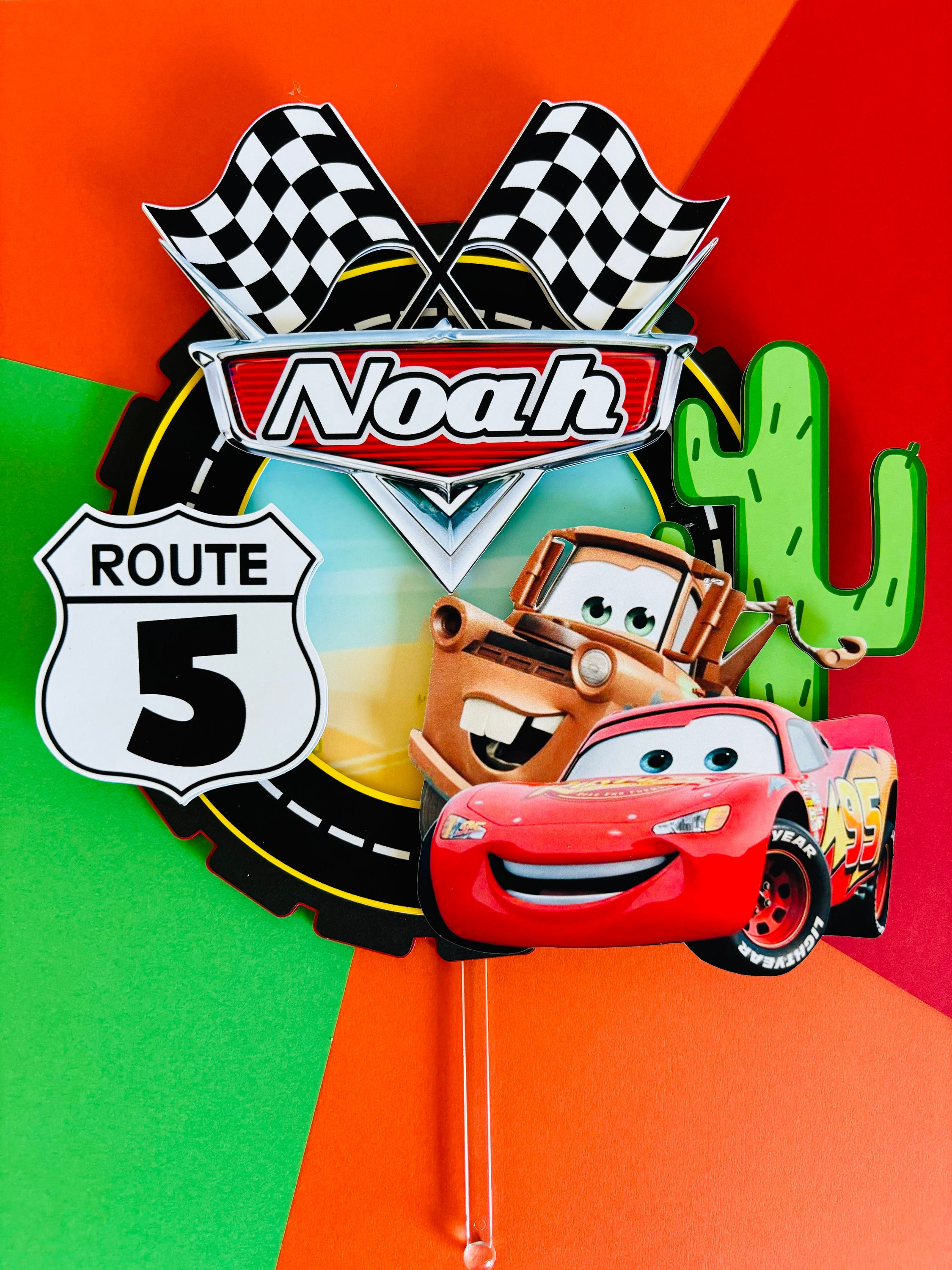 Personalized Lightning Mcqueen Cake Topper: Cars Party Decor - Etsy