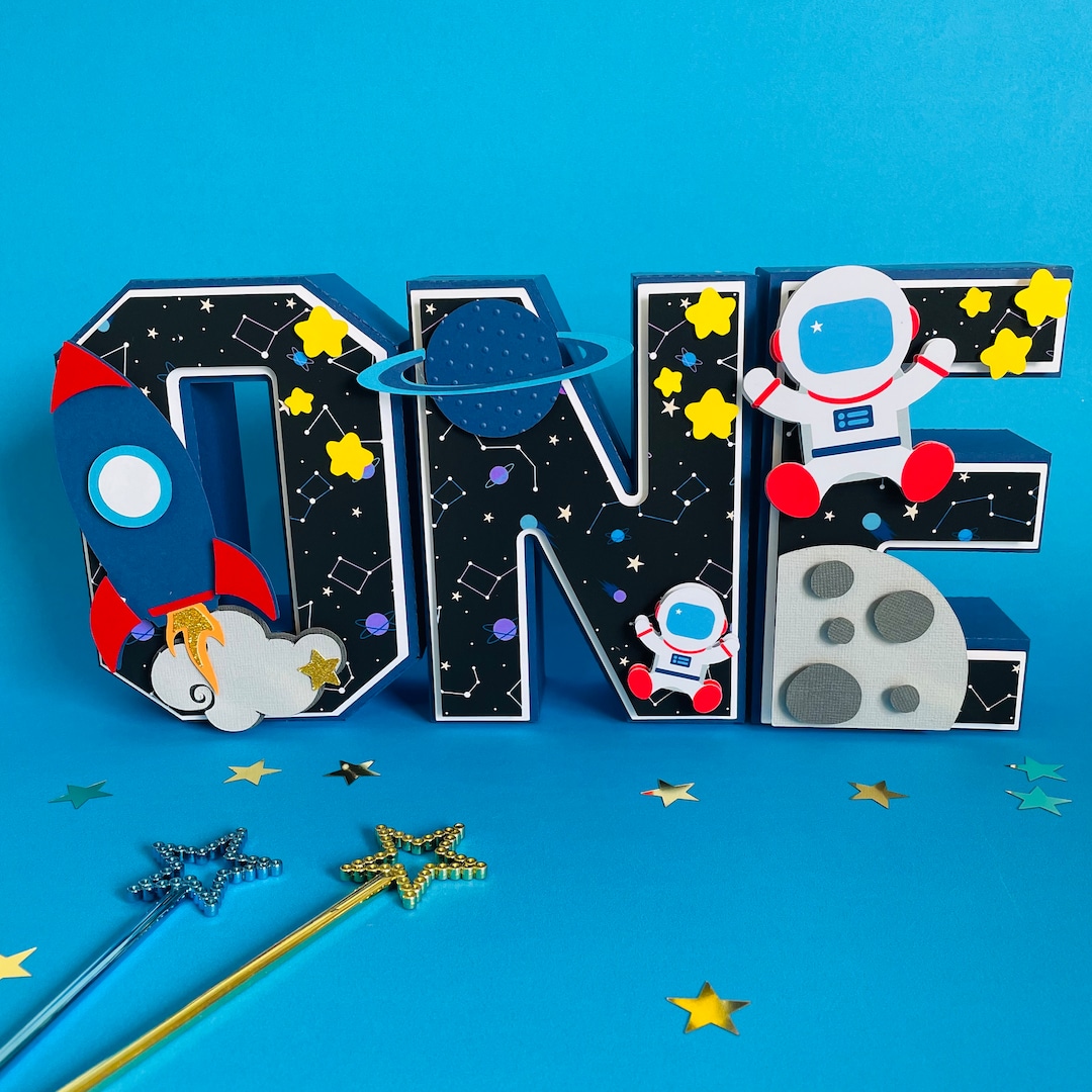 Outer Space 3D Letter: First Trip Around the Sun Party Decor - Etsy