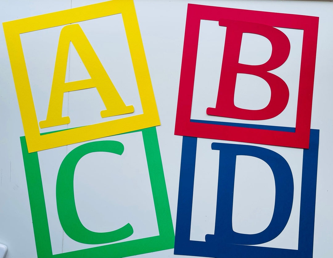 Cardstock Letters & Numbers: DIY Baby Shower Block Borders - Etsy