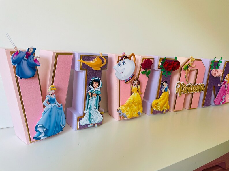 Princess Party Decor Princess 3D Letter Princess Party - Etsy