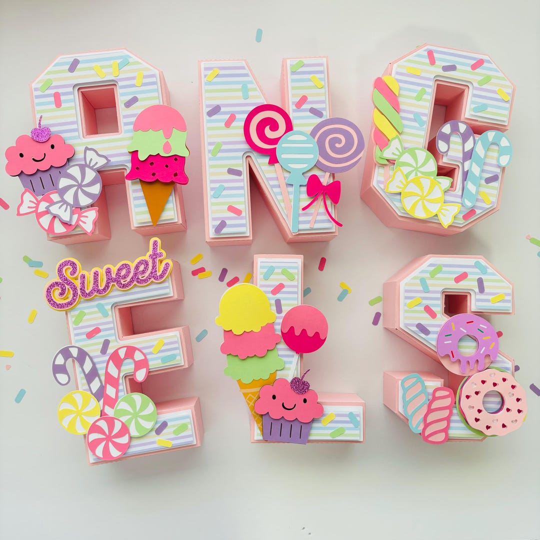 Candyland 3D Letters, Candyland Party Decoration, Sweet Baby Shower ...