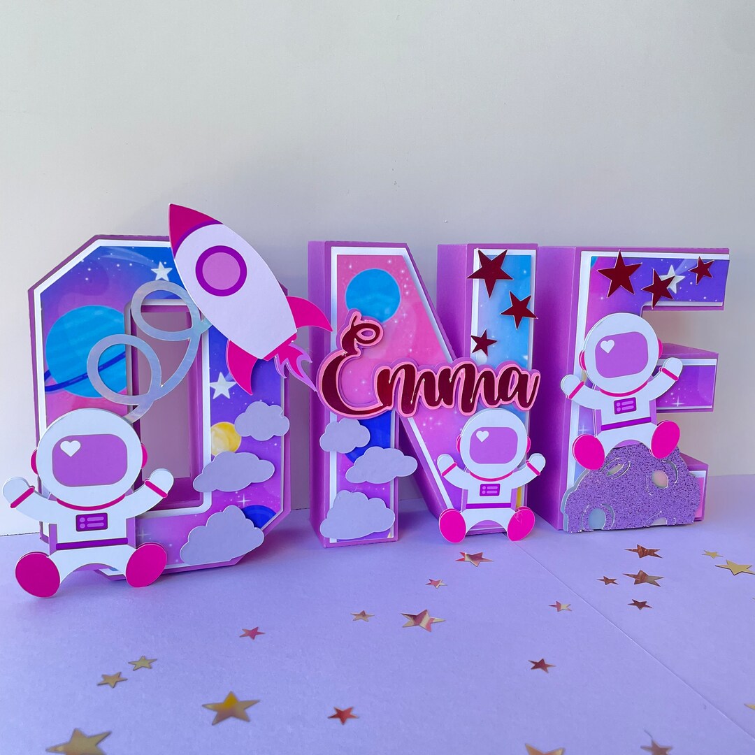 Outer Space 3D Letter: First Trip Around the Sun Party Decor - Etsy