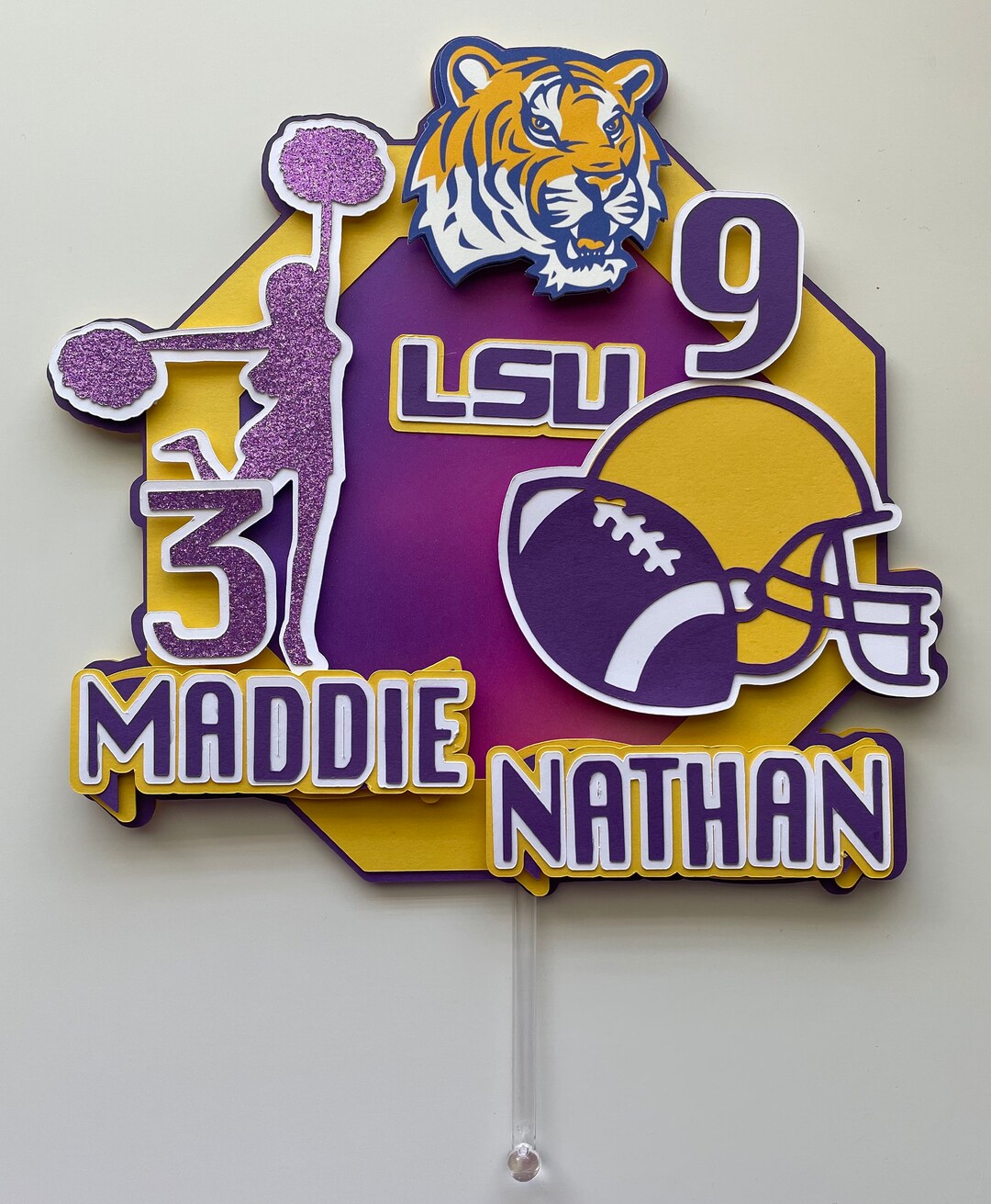 Personalized LSU Cake Topper: Birthday Party Decoration - Etsy