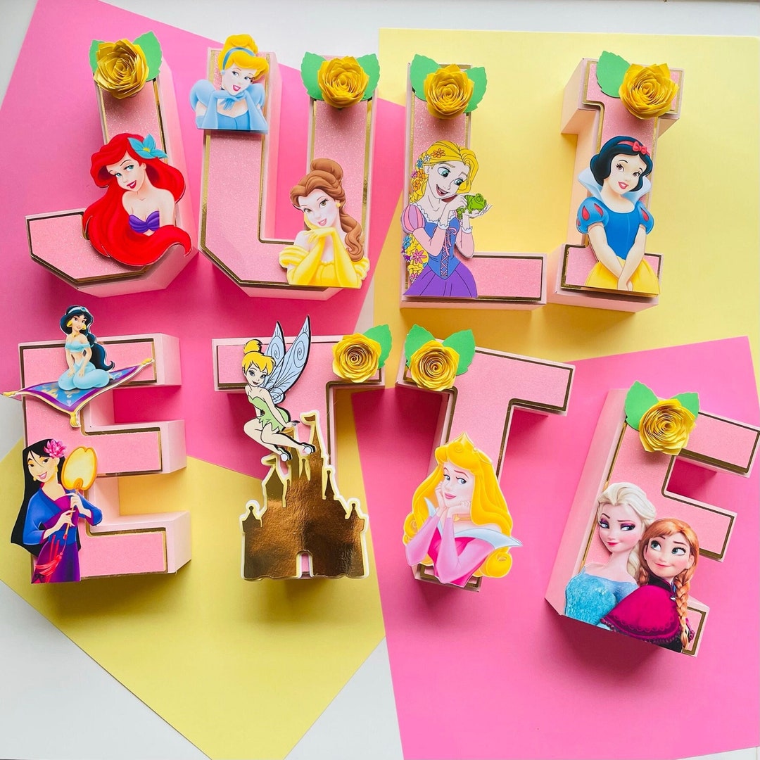 Princess 3D Letters or Numbers, Princess Birthday Decor, Princess Party ...