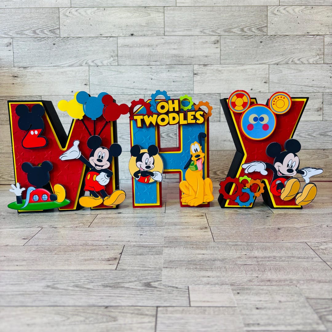 Personalized Mickey Mouse Letter: Custom Birthday Party Decor - Etsy