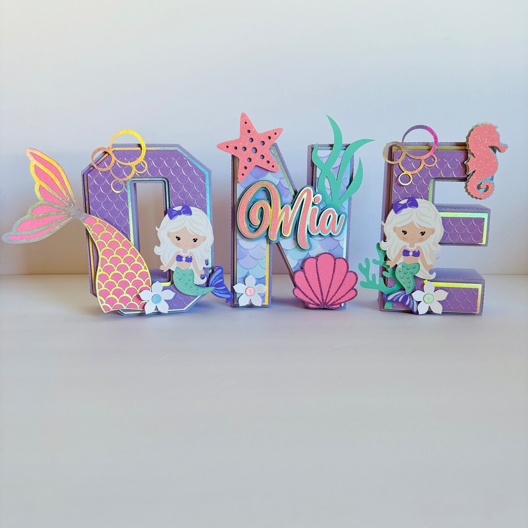Little Mermaid 3D Letters: Custom Birthday Party Decor - Etsy